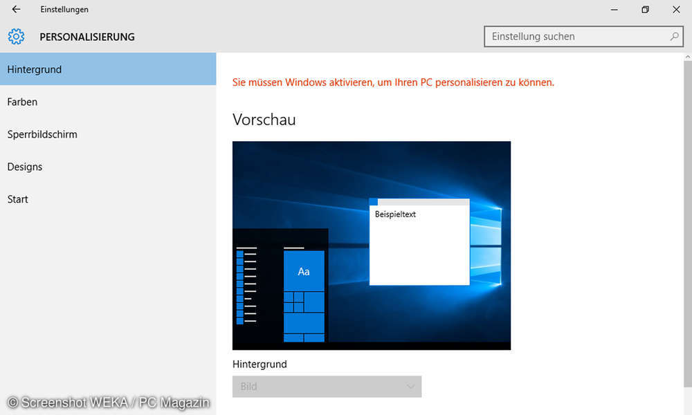 Windows 10: Hintergrundbild ändern ohne Aktivierung - connect-living