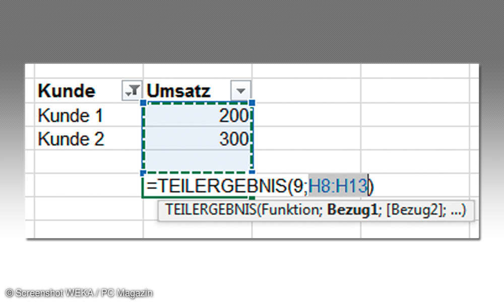 Excel: Teilergebnis-Funktion bei Summen mit Autofiltern nutzen ...