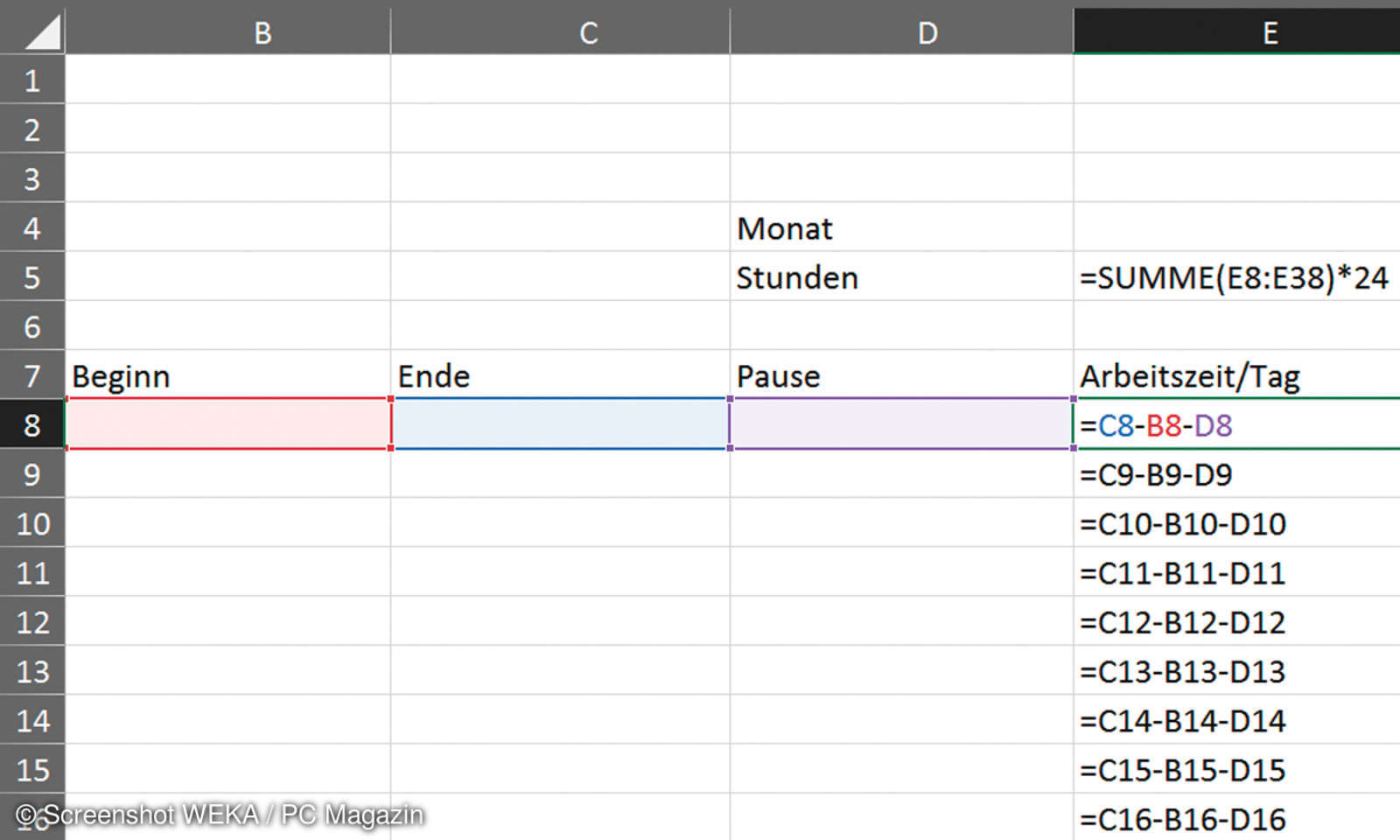Stundennachweis mit Excel: So erfassen Sie Arbeitszeiten - connect-living