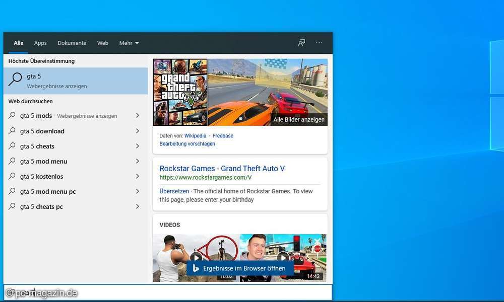 Bing-Suche im Startmenü von Windows 10 und in Edge Chromium entfernen ...
