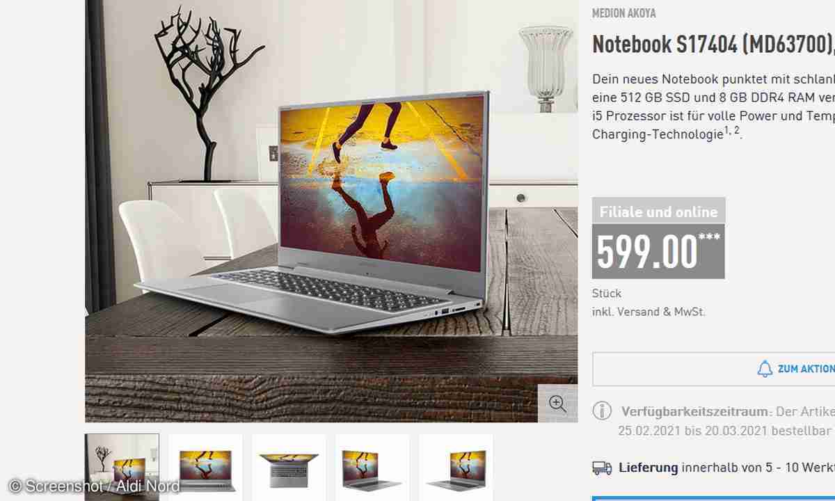Medion Akoya S17404 Aldi Laptop im Schnappchen Check und andere Deals connect living