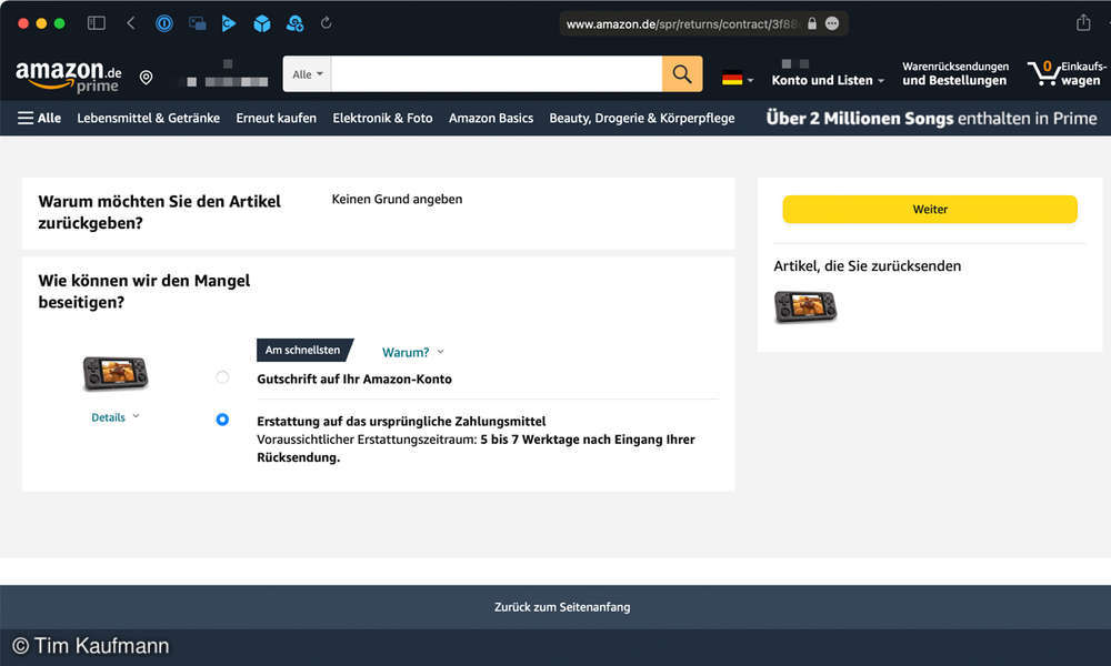 Amazon-Retoure: Stornieren, Zurücksenden und Geld zurück - connect-living
