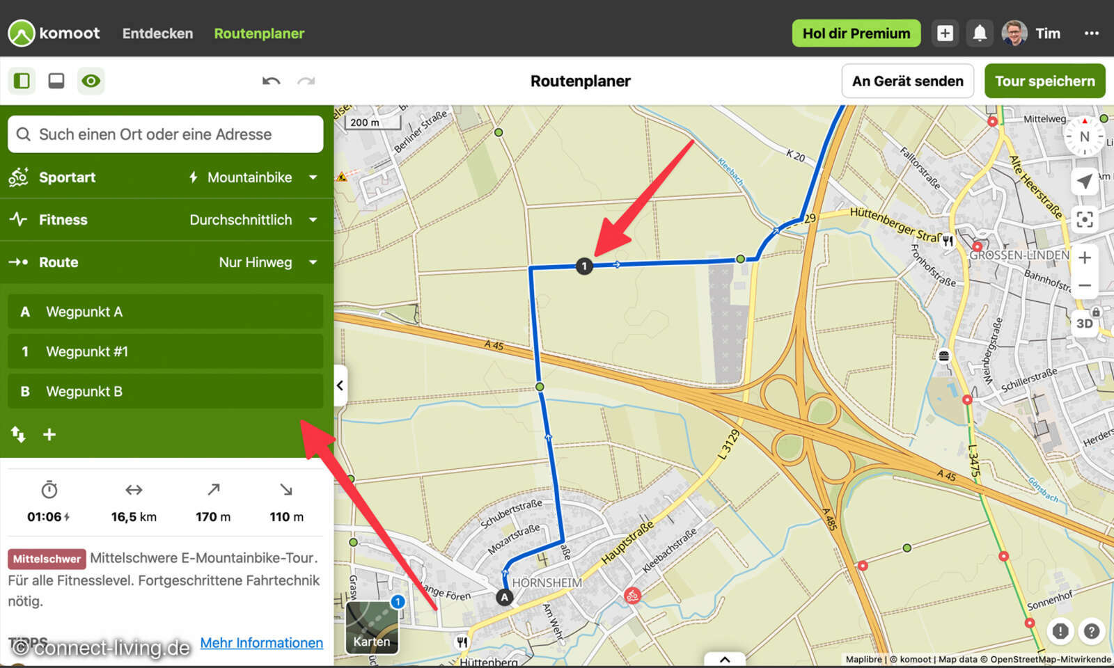 Fahrrad-Routenplanung mit Komoot - connect-living