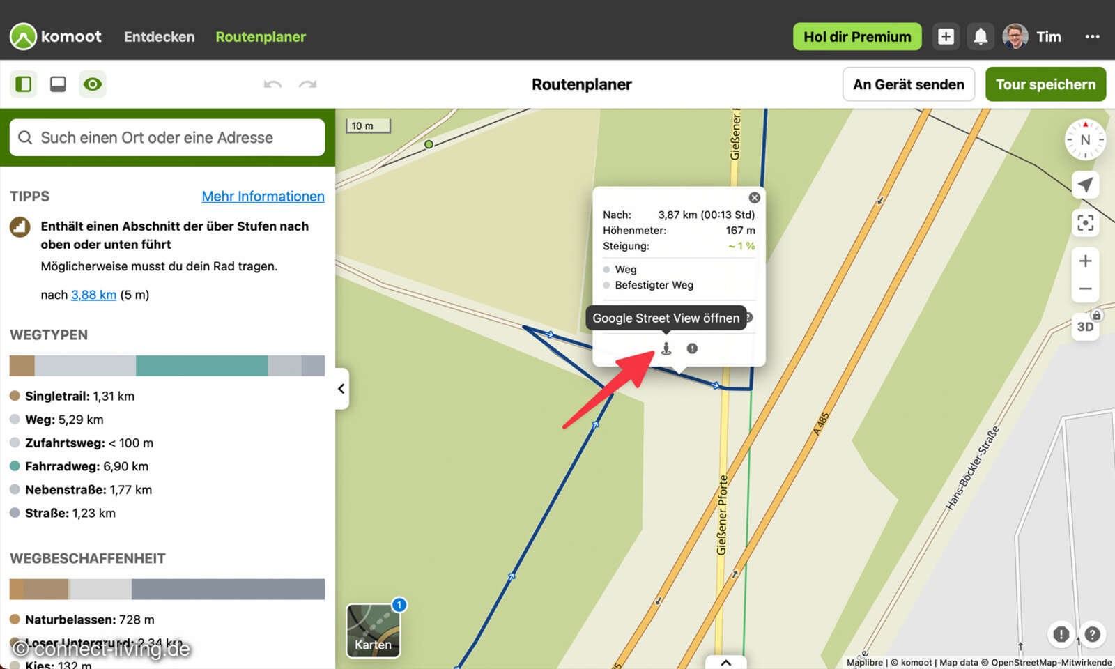 Fahrrad-Routenplanung mit Komoot - connect-living