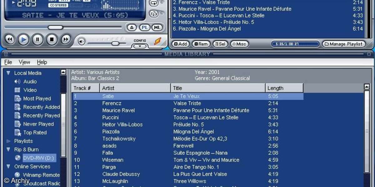 WinAmp Media Player - connect-living