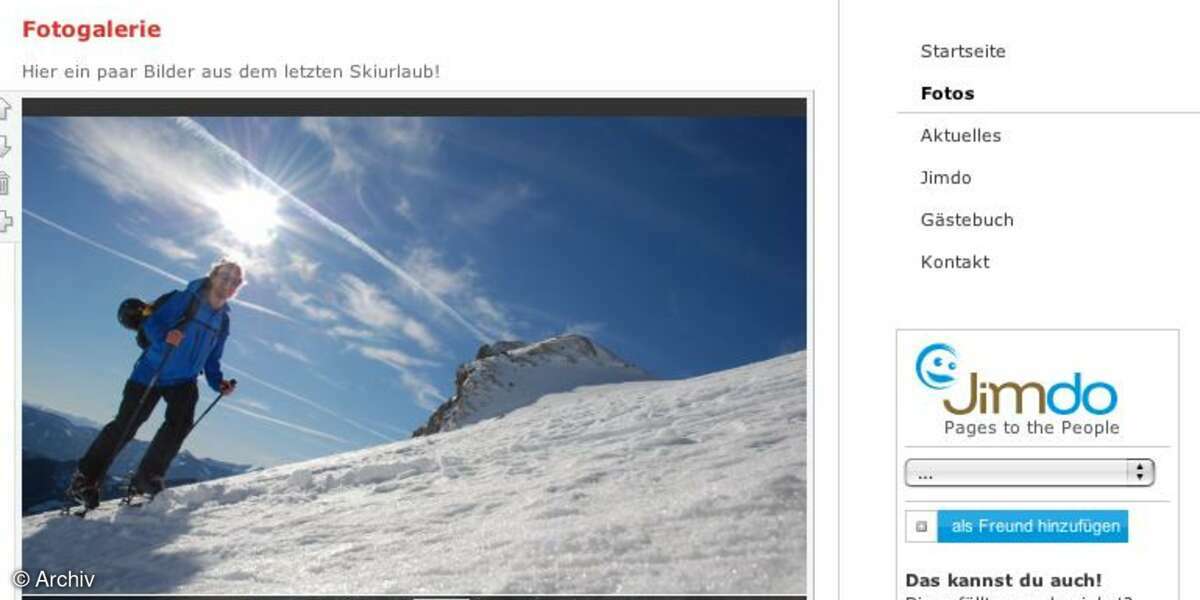 Kostenlose Website mit Jimdo - connect-living