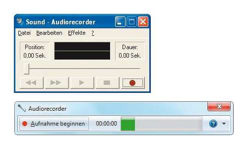 Windows XP - Audiorecorder - connect-living