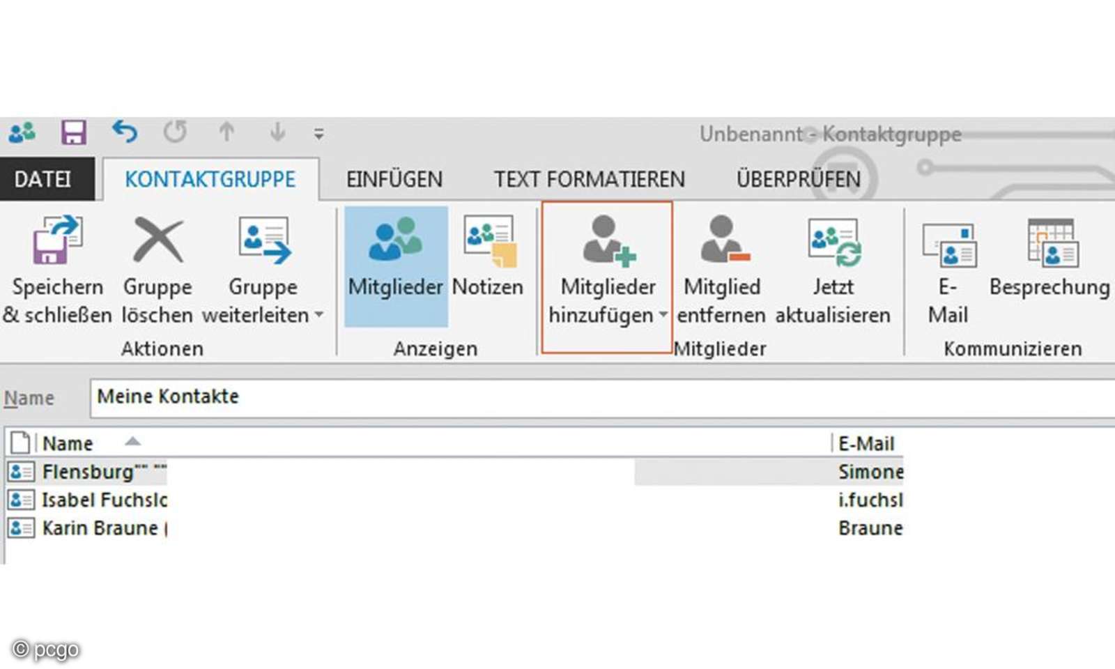 Outlook 2013: Kontaktliste erstellen - so geht's - connect-living